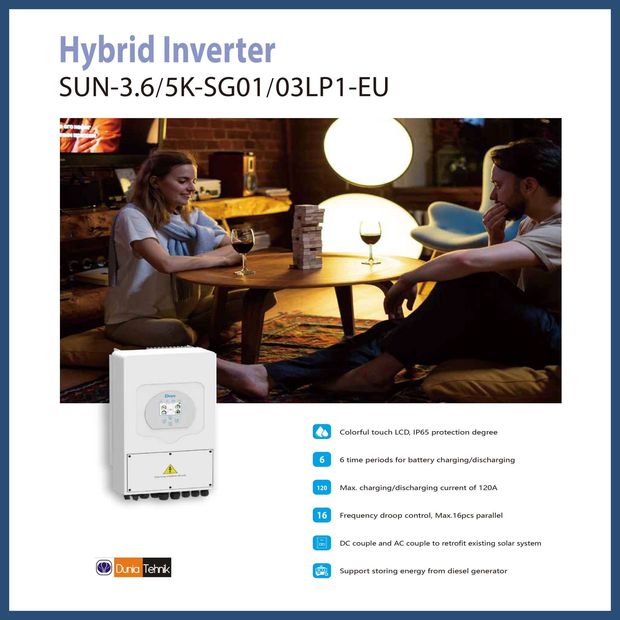 Hybrid Inverter SUN 5 KW - Dunia Tehnik